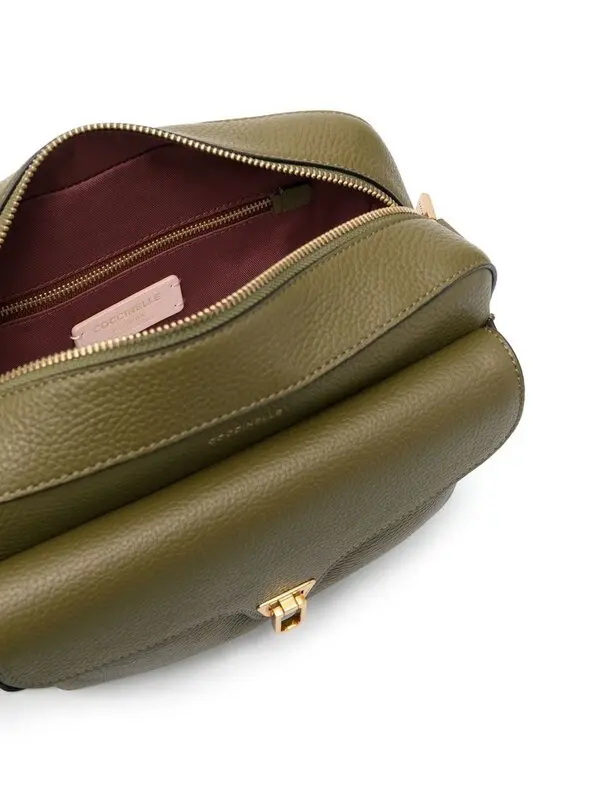 COCCINELLE Grained Leather Satchel Bag