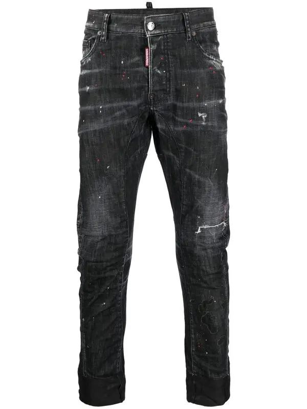 Dsquared2 Distressed Straight-leg Jeans