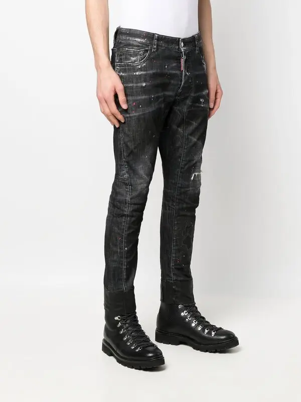 Dsquared2 Distressed Straight-leg Jeans