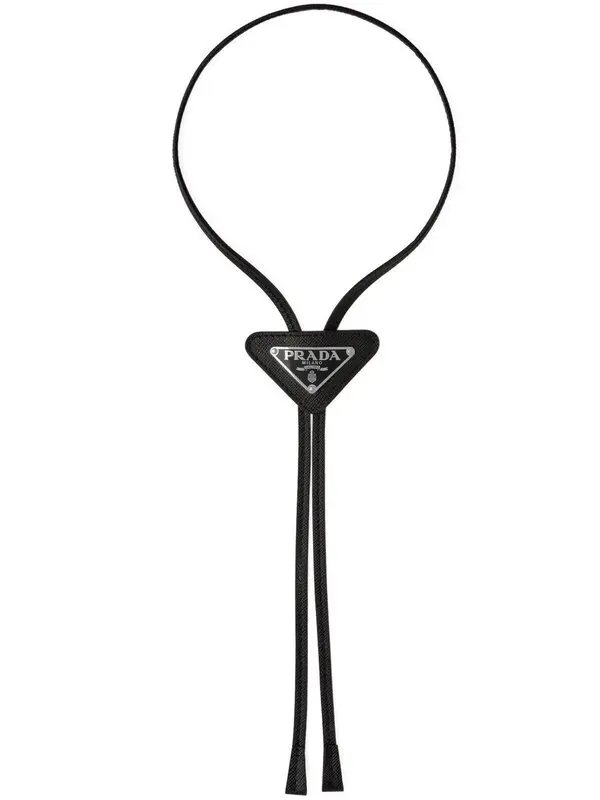 Prada Saffiano Leather Bolo Tie - Black