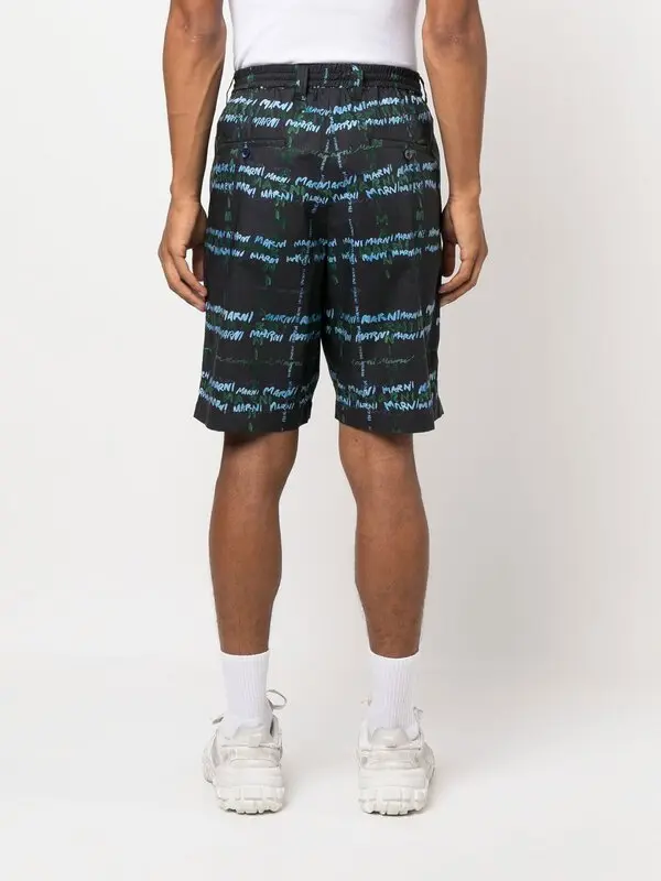 Marni Logo Printed Wide Shorts