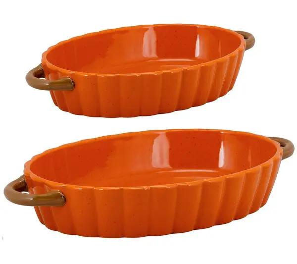 10 STRAWBERRY STREET Set Of Oval Pumpkin St Ne Bakeware - One-color