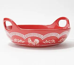 TEMP-TATIONS Doodle Doo 3-qt Deep Serving Bowl With Handles