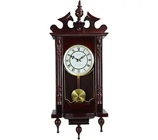 BEDFORD CLOCK COLLECTION Bedford Clock 31' Cherry Oak Finish Chiming Wal L Clock - One-color
