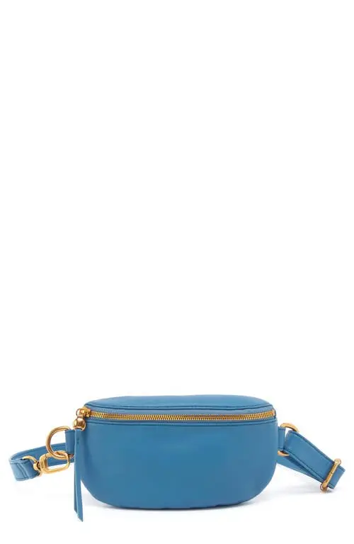 Hobo Fern Leather Belt Bag - Dusty Blue