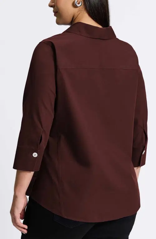 Foxcroft Non-iron Button-up Shirt - Chicory Coffee