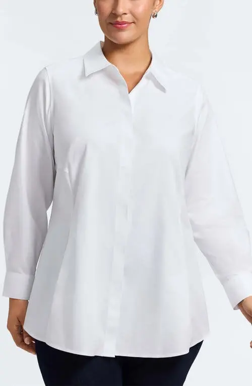 Foxcroft Cici Non-iron Tunic Blouse - White