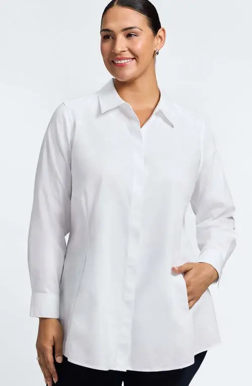 Foxcroft Cici Non-iron Tunic Blouse - White