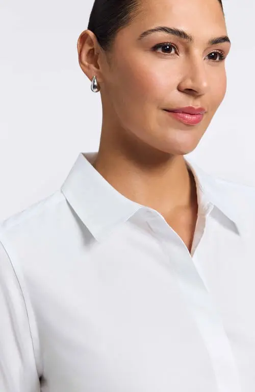Foxcroft Cici Non-iron Tunic Blouse - White