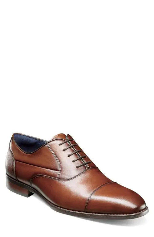 STACY ADAMS Kallum Cap Toe Oxford - Cognac