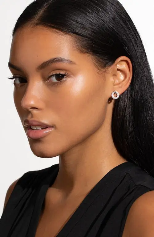 Lagos Caviar Spark Open Circle Diamond Stud Earrings - Diamond/silver