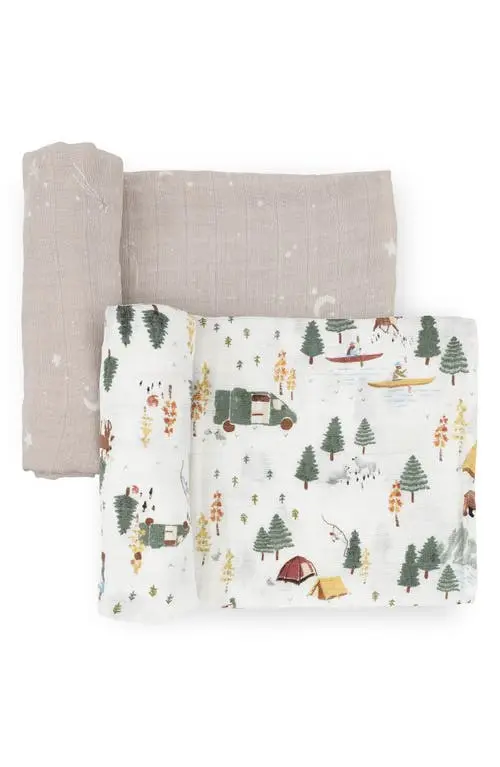 LITTLE UNICORN 2-pack Organic Cotton Muslin Swaddle Blanket - Alpine Adventure