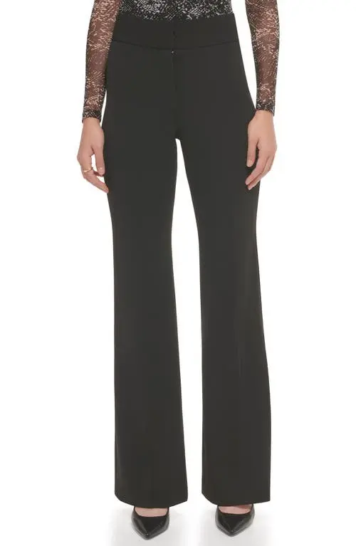 Dkny High Waist Wide Leg Linen Pants