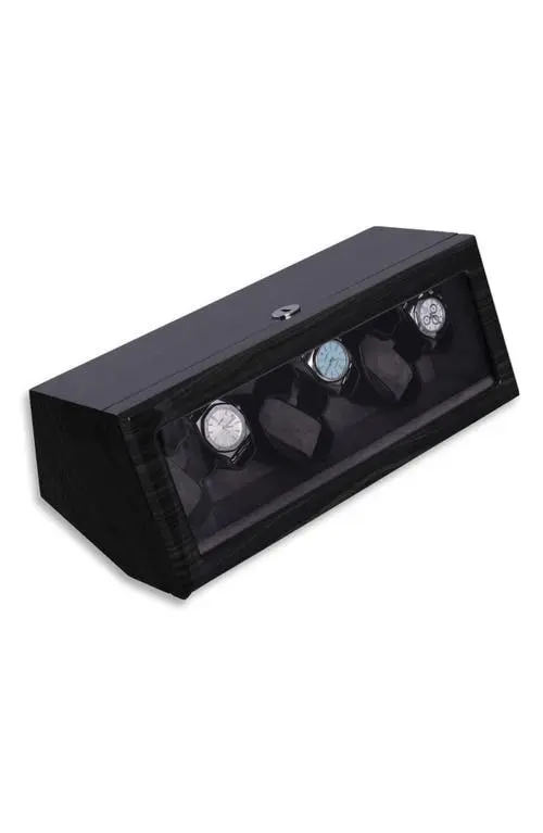 BEY-BERK Oyster 6-watch Winder & Case - Grey