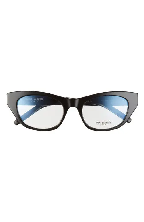 Saint Laurent 52mm Cat Eye Optical Glasses - Black