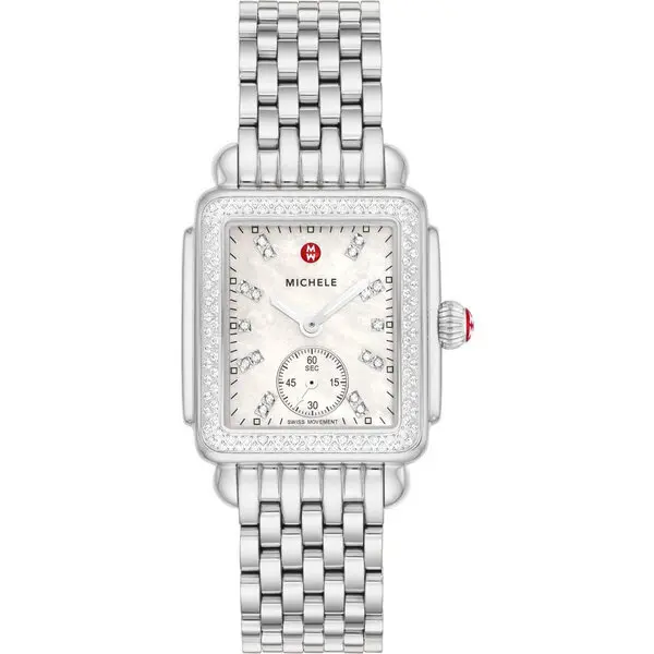 Michele Deco Mid Diamond Bracelet Watch - Stainless