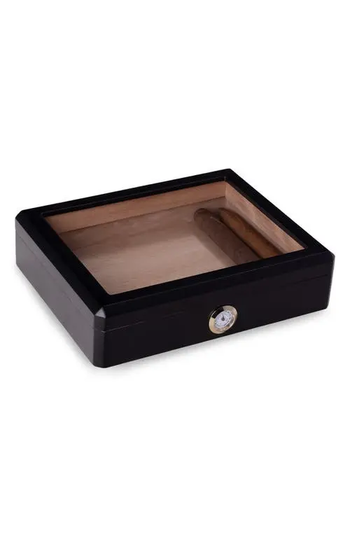 BEY-BERK Finley 12 Cigar Humidor - Black