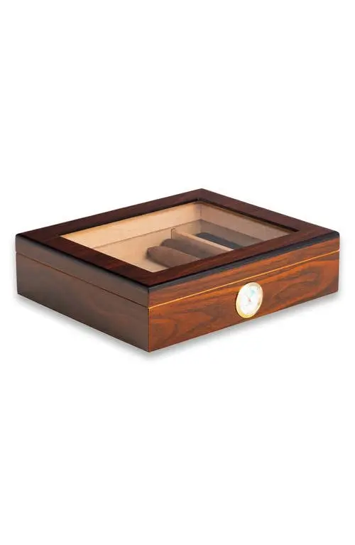 BEY-BERK Finley 12 Cigar Humidor - Brown