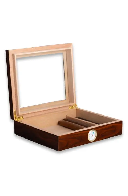 BEY-BERK Finley 12 Cigar Humidor - Brown