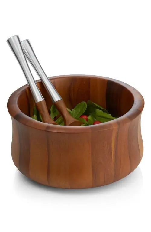 NAMBE Nara' Wood Salad Bowl & Servers - Brown