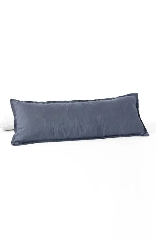 COYUCHI Relaxed Organic Linen Lumbar Pillow Cover - Harbor Blue