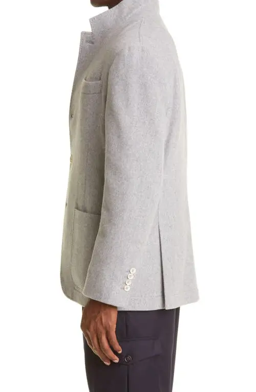 Brunello Cucinelli Patch Pocket Cashmere Jacket - C2148-pearl Grey
