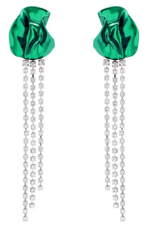 STERLING KING Georgia Crystal Drop Earrings - Emerald
