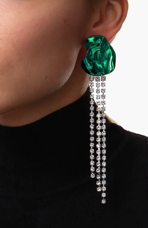 STERLING KING Georgia Crystal Drop Earrings - Emerald