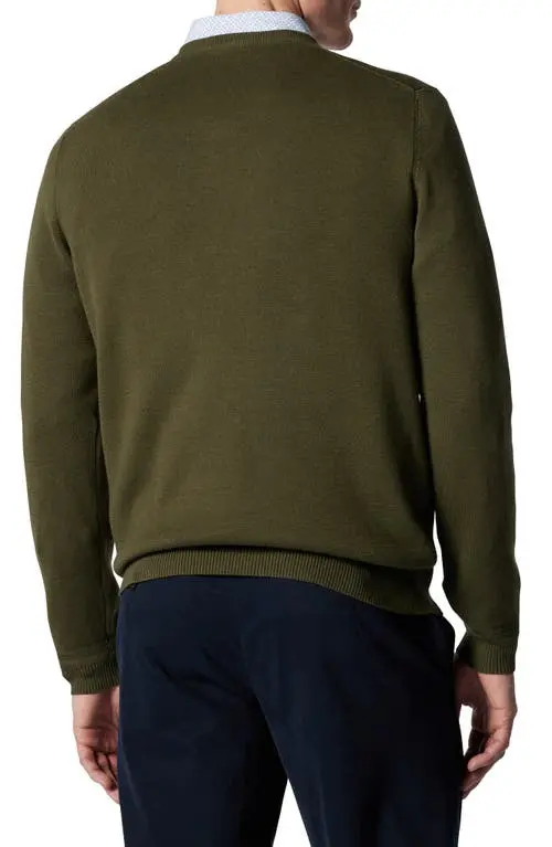 Rodd & Gunn Kelvin Grove Solid Supima® Cotton V-neck Sweater - Olive
