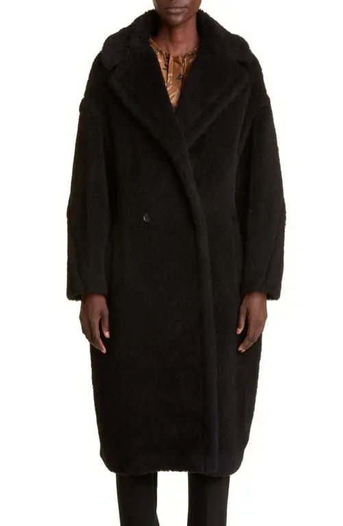 Max Mara Tedgirl Double-breasted Alpaca-blend Coat - Black
