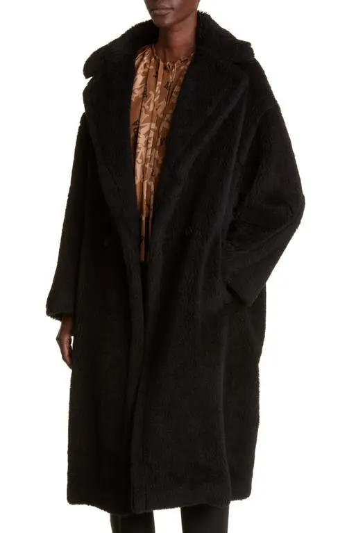 Max Mara Tedgirl Double-breasted Alpaca-blend Coat - Black