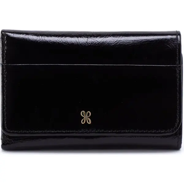 Hobo Jill Leather Trifold Wallet - Black