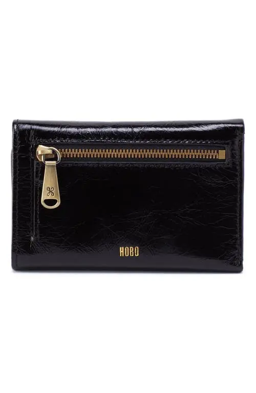 Hobo Jill Leather Trifold Wallet - Black