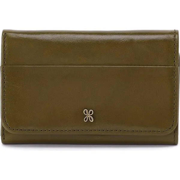 Hobo Jill Leather Trifold Wallet - Olive Veil