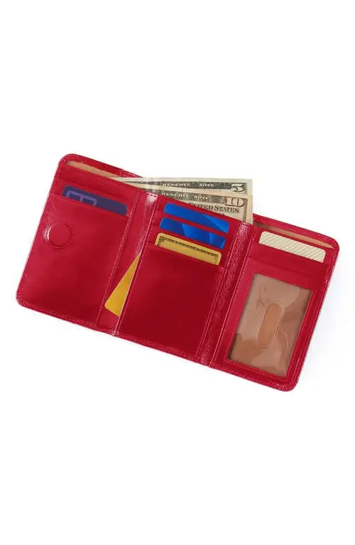 Hobo Jill Leather Trifold Wallet - True Red