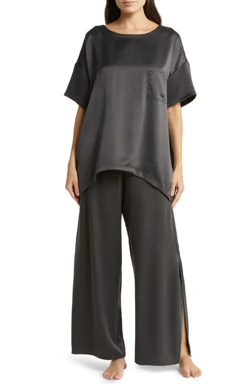 Lunya Washable Silk Pajamas - Meditative Grey