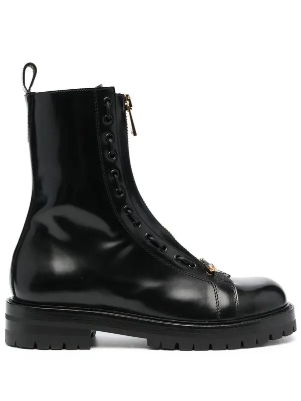 Versace Leather Zip-up Boots