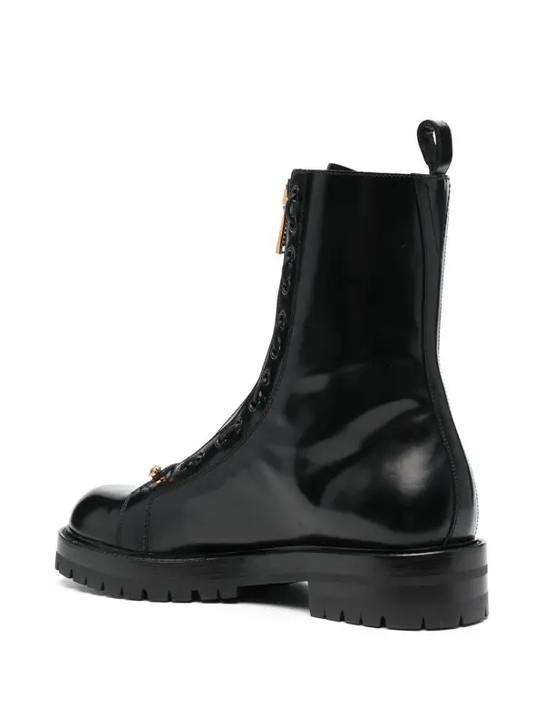 Versace Leather Zip-up Boots