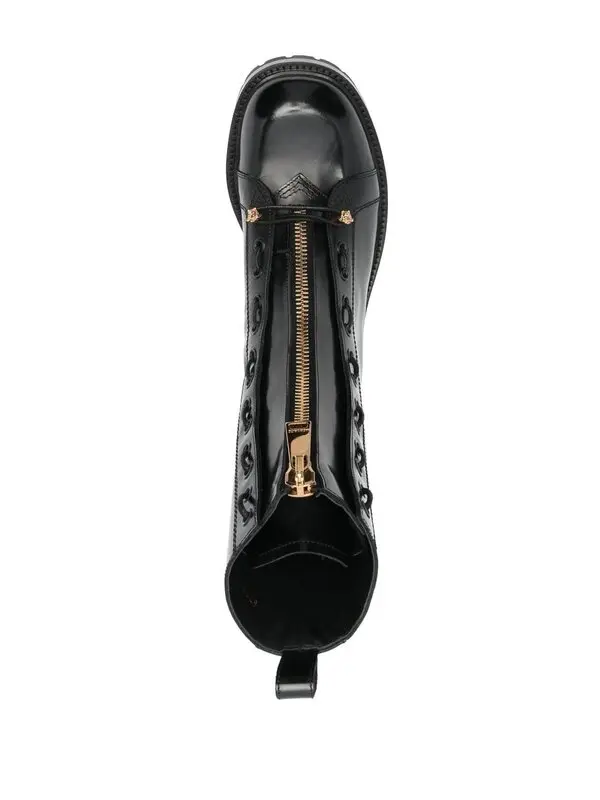 Versace Leather Zip-up Boots