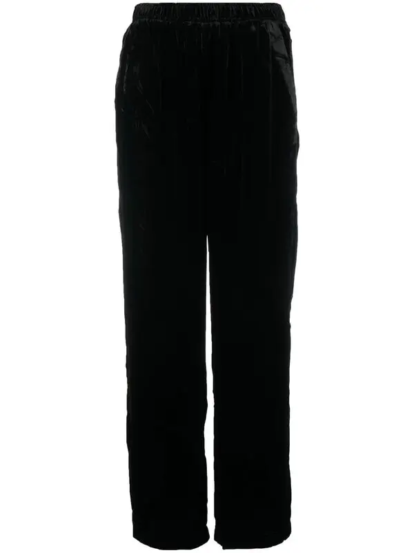 Gold Hawk Velvet Trousers - Black