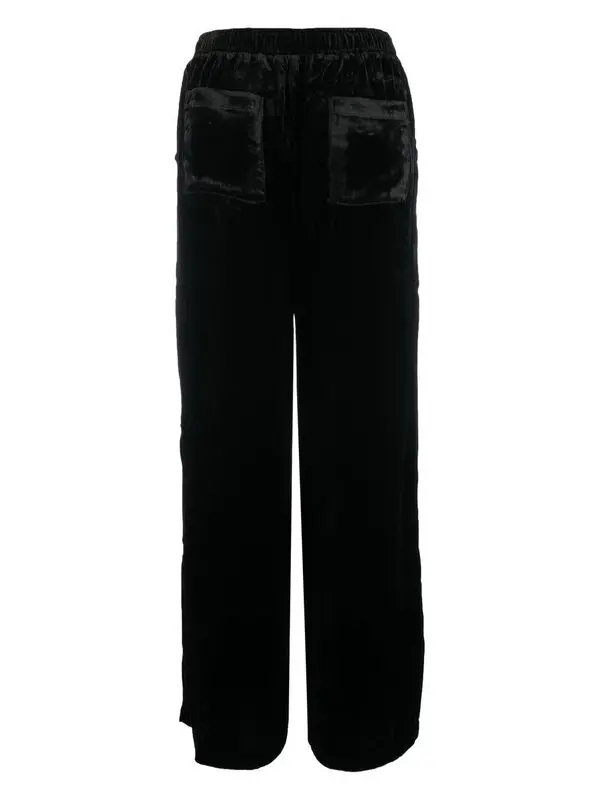 Gold Hawk Velvet Trousers - Black