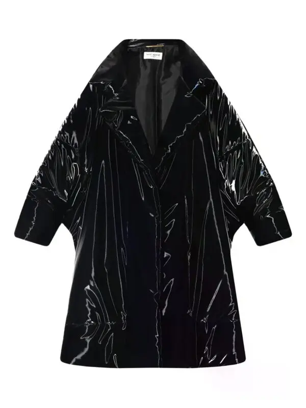 Saint Laurent Lacquered-finish Oversized Coat