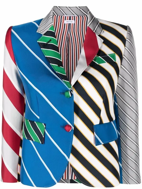 Thom Browne Multi Stripe-print Blazer - Multicolour