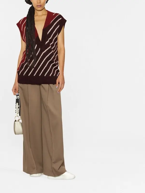 Stella McCartney Striped Alpaca Wool-blend Knitted Top