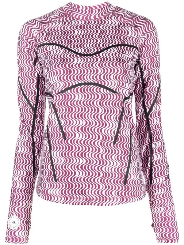 Adidas By Stella McCartney Truepurpose Abstract-print Yoga Top - White