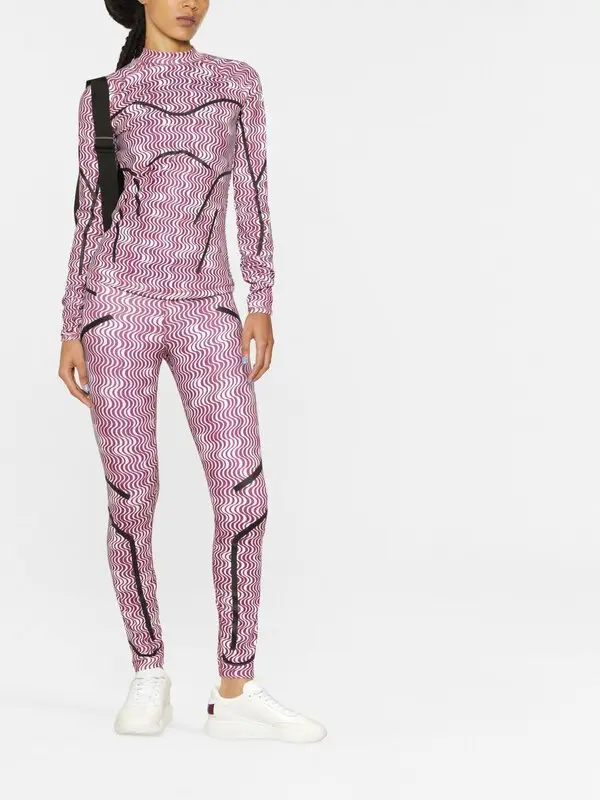 Adidas By Stella McCartney Abstract-print Yoga Top