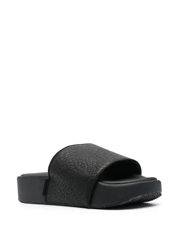 Y3 Pebbled Open-toe Slides - Black