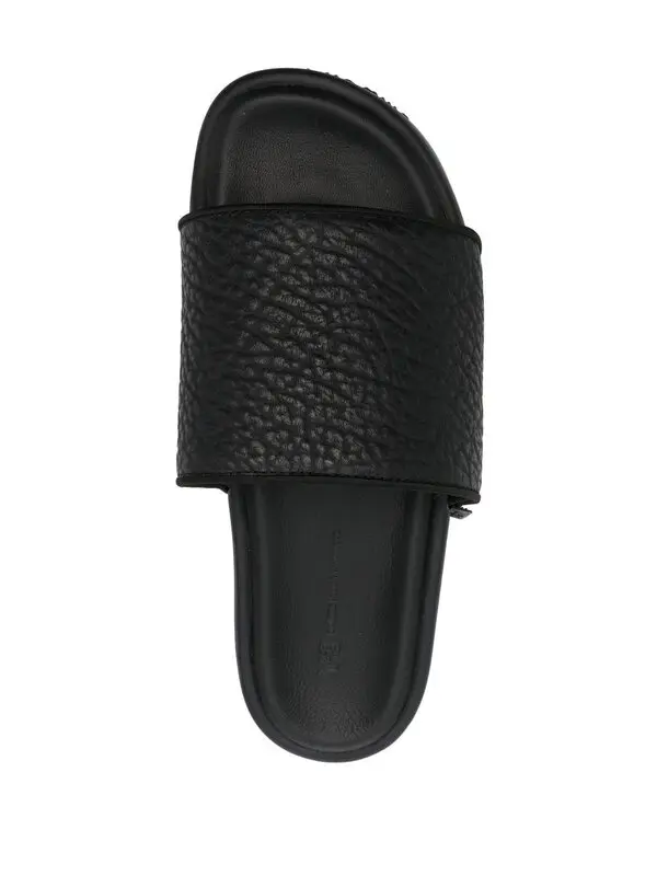 Y3 Pebbled Open-toe Slides - Black