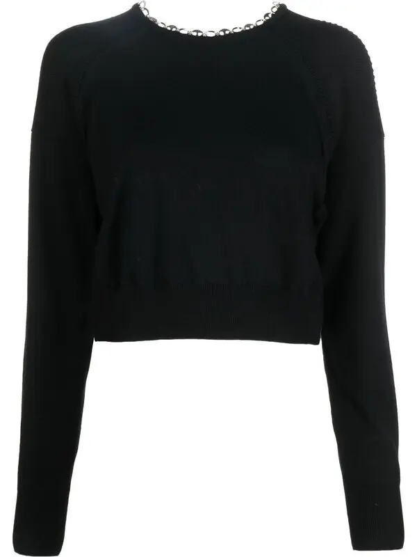 Rabanne Chain-link Neckline Sweater - Black