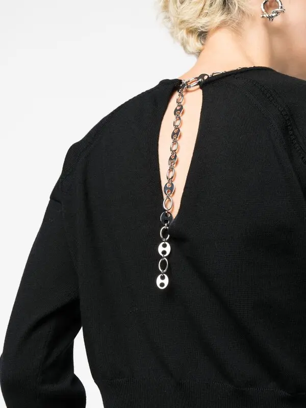 Rabanne Chain-link Neckline Sweater - Black